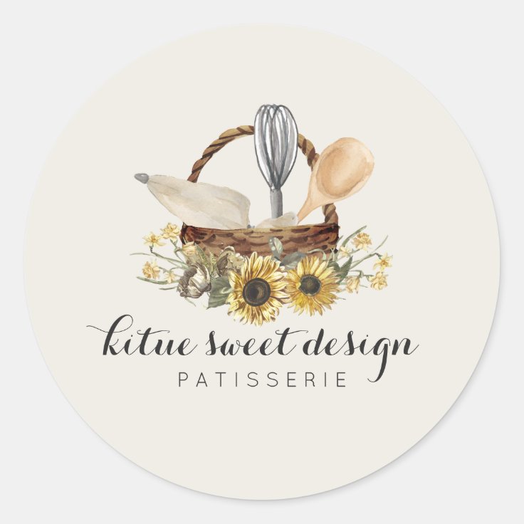 Bakery Pastry Cake Decorator Classic Round Sticker | Zazzle
