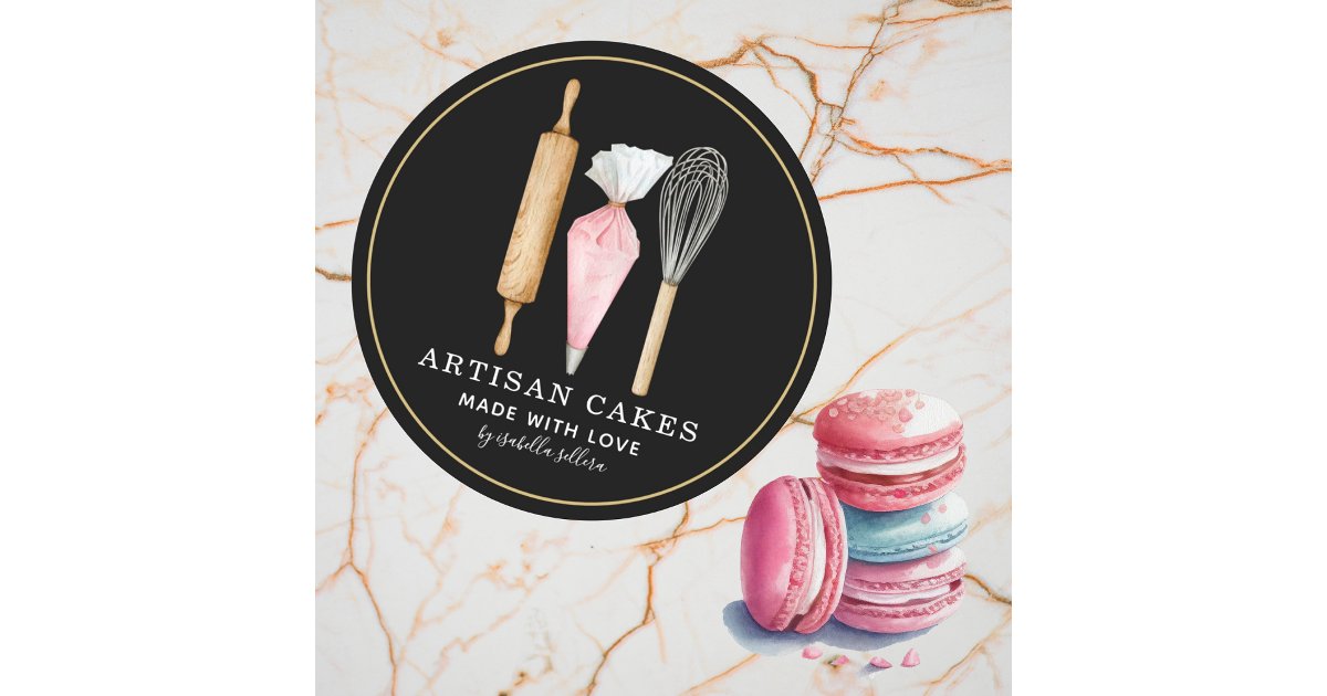 Bakery Pastry Chef Baking Tools Black Labels | Zazzle