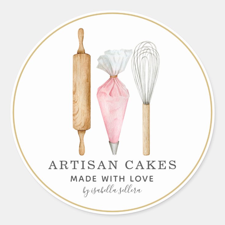 Bakery Pastry Chef Baking Utensils Product Label | Zazzle