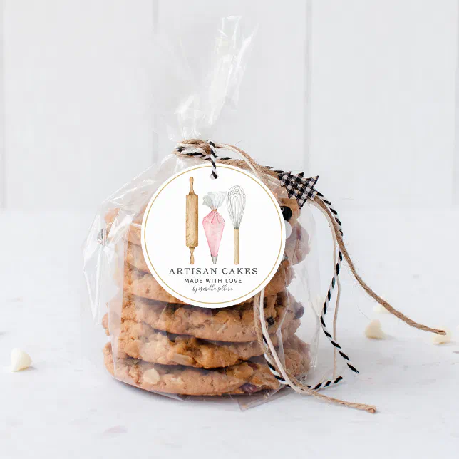 Bakery Pastry Chef Baking Utensils Product Label | Zazzle