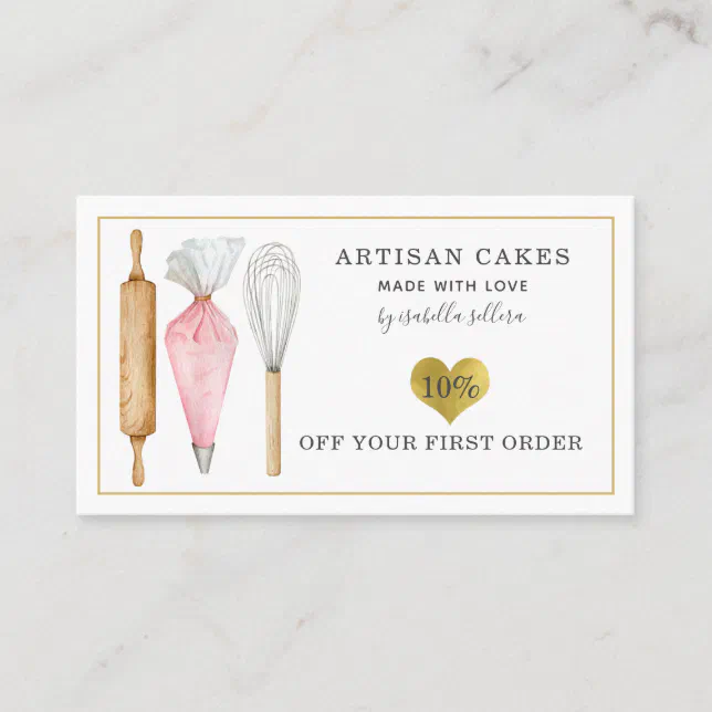 Bakery Pastry Chef Cake Bakers Tools Discount Card | Zazzle