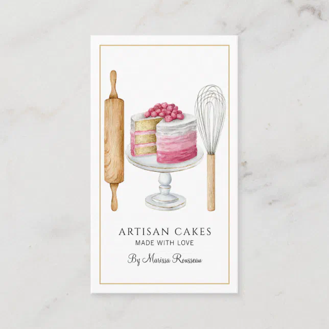 Bakery Pastry Chef Cake Baking Utensils Business Card | Zazzle