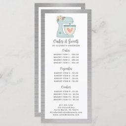 Bakery Pastry Chef Dessert Menu | Zazzle