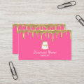Bakery Pastry Chef Gold Cake Logo Sweet Pink Business Card | Zazzle