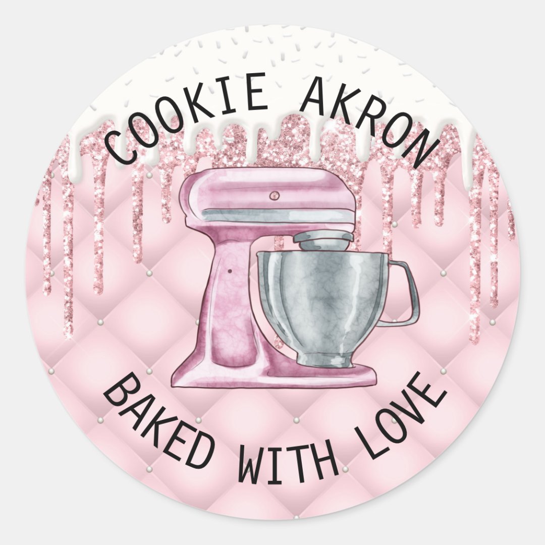 Bakery Pastry Frosting Drips Cookie Label | Zazzle