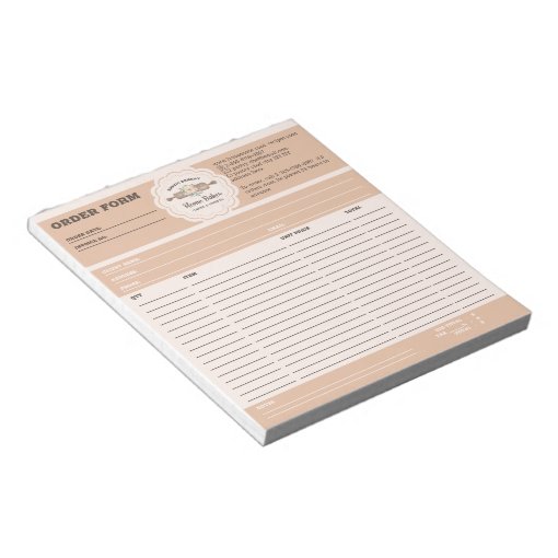 Bakery Pastry Order Form Notepad | Zazzle