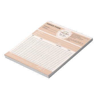 Bakery Pastry Order Form Notepad | Zazzle