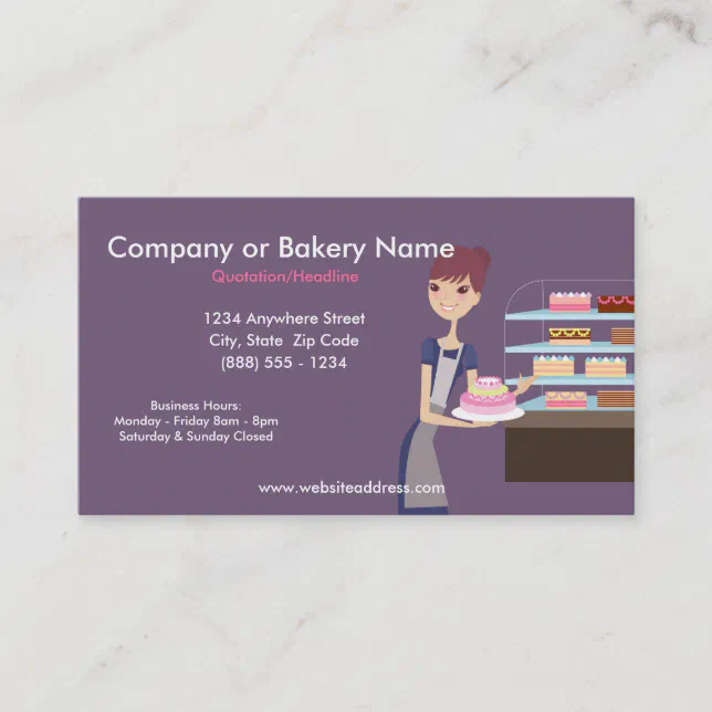 Bakery/Pastry Shop 4 Business Card | Zazzle