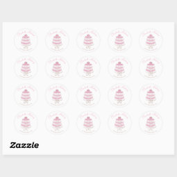 Bakery Pink Cake Packaging Marketing Sticker | Zazzle