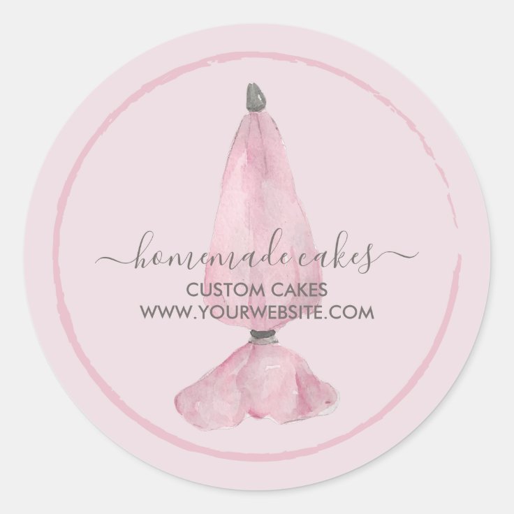 Bakery Piping Bag Confectionery Pastry Classic Round Sticker | Zazzle