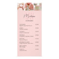 Bakery Price List Custom Monogram Logo Pink Rack Card | Zazzle