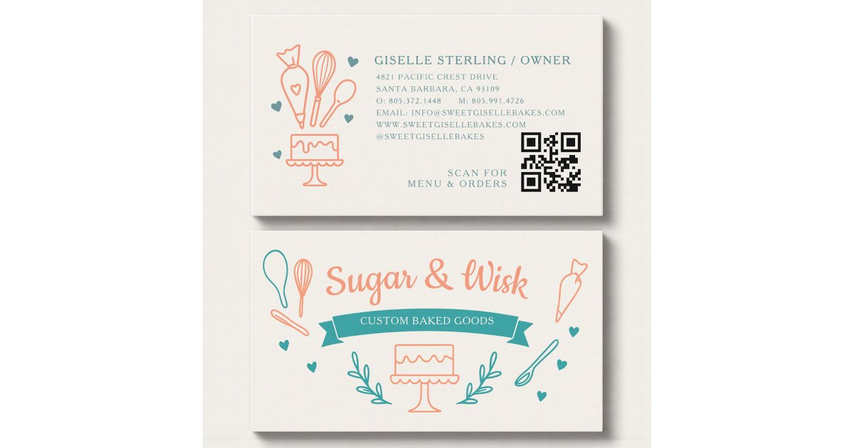 Bakery QR Code Business Card | Zazzle
