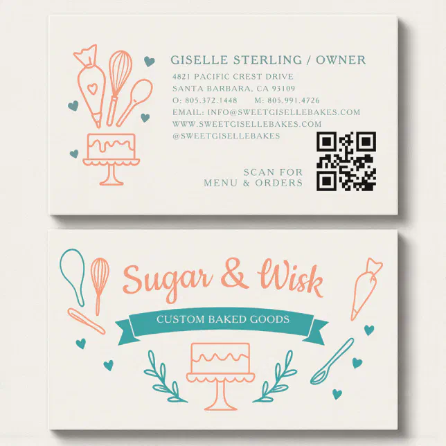 Bakery QR Code Business Card | Zazzle