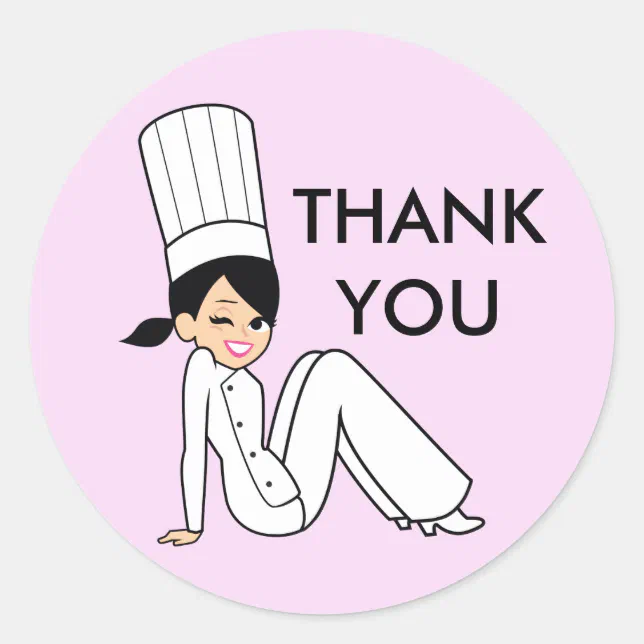 Bakery Style Chef Cook Thank You Labels | Zazzle