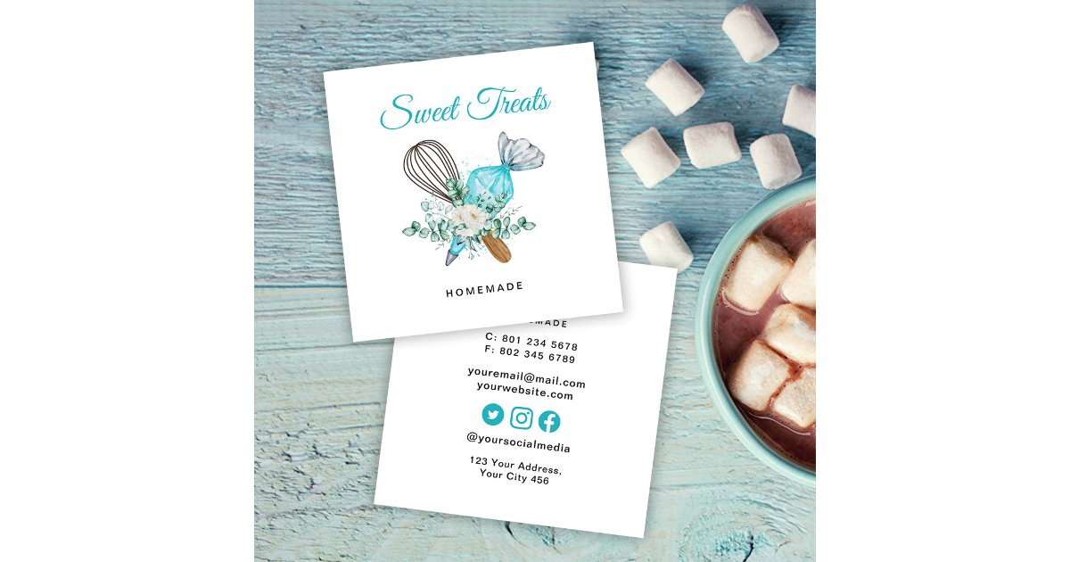 Bakery Sweet Square Business Card | Zazzle