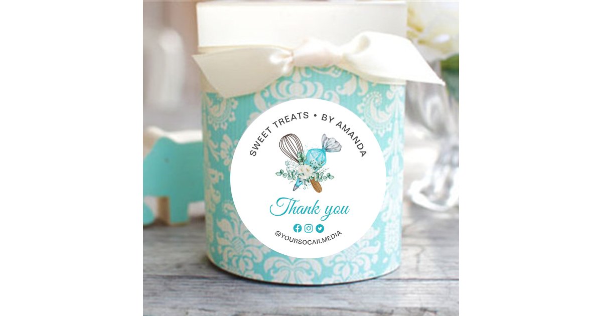 Bakery Sweet Thank you Classic Round Sticker | Zazzle