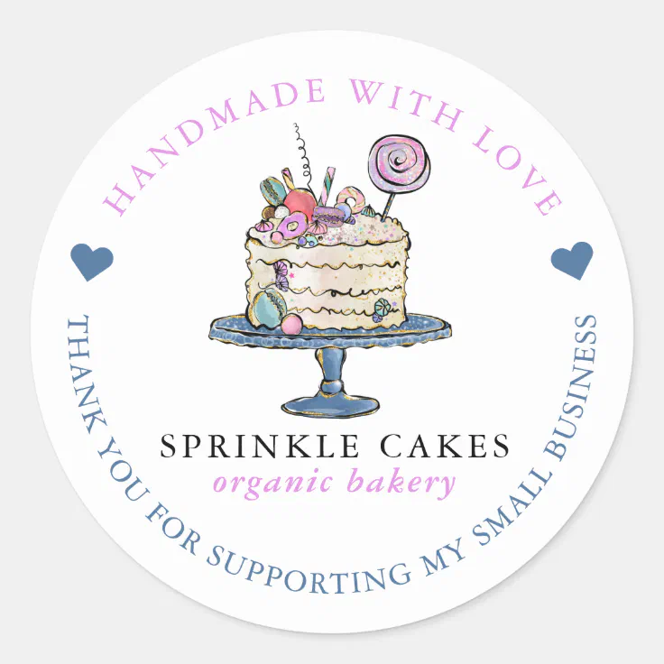 Bakery Thank You Classic Round Sticker | Zazzle