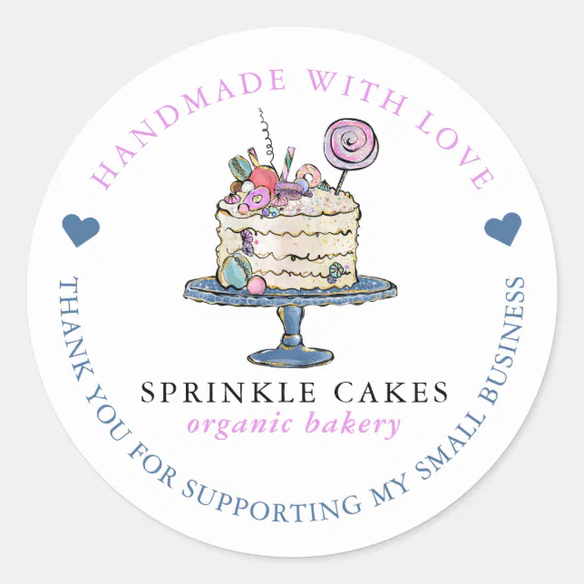 Bakery Thank You Classic Round Sticker | Zazzle