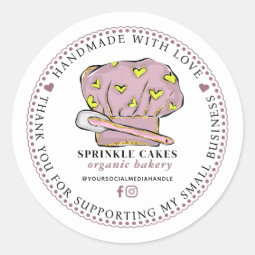 Bakery Thank You For Your Business Classic Round Sticker | Zazzle