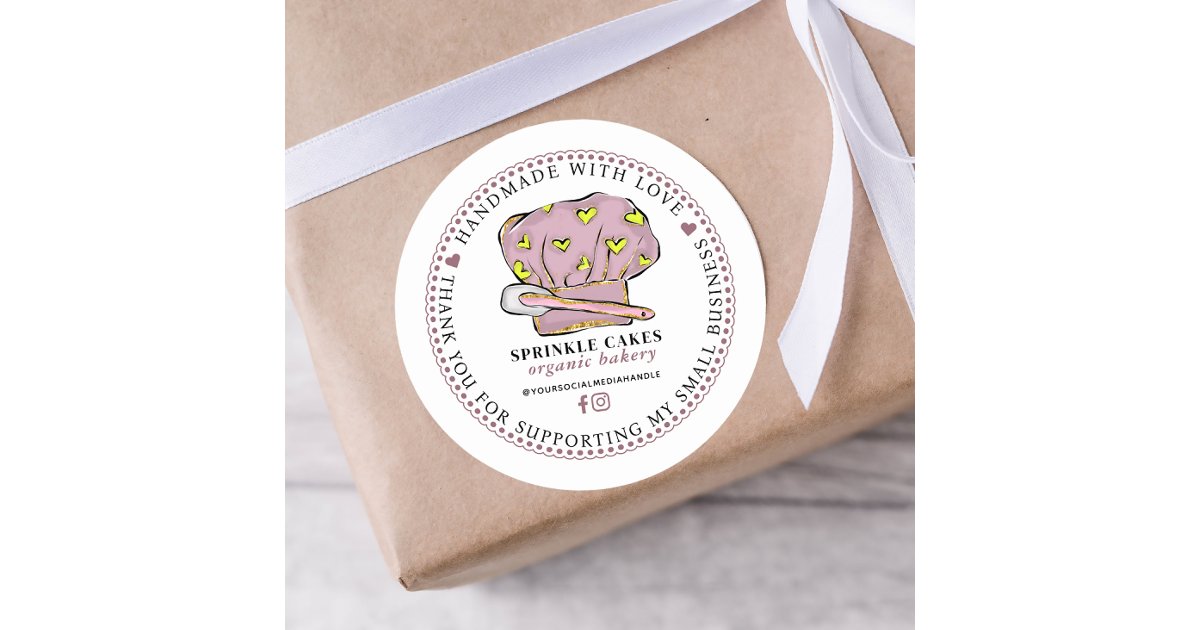 Bakery Thank You For Your Business Classic Round Sticker | Zazzle