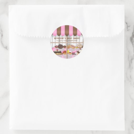 Bakery Window Business Classic Round Sticker | Zazzle
