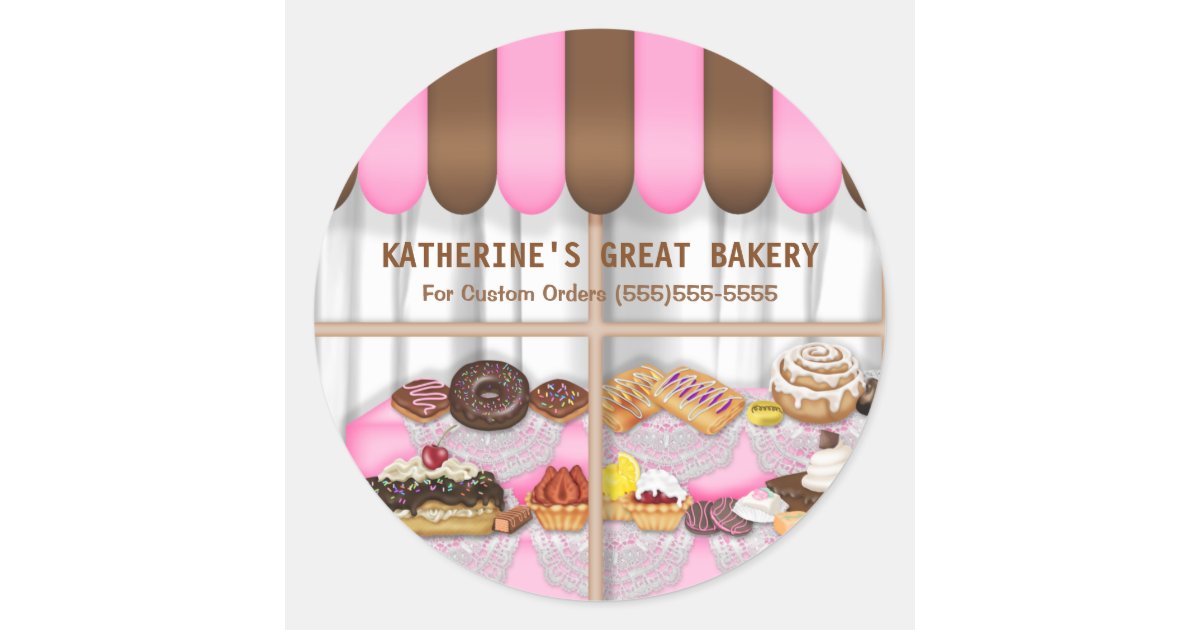 Bakery Window Business Classic Round Sticker | Zazzle