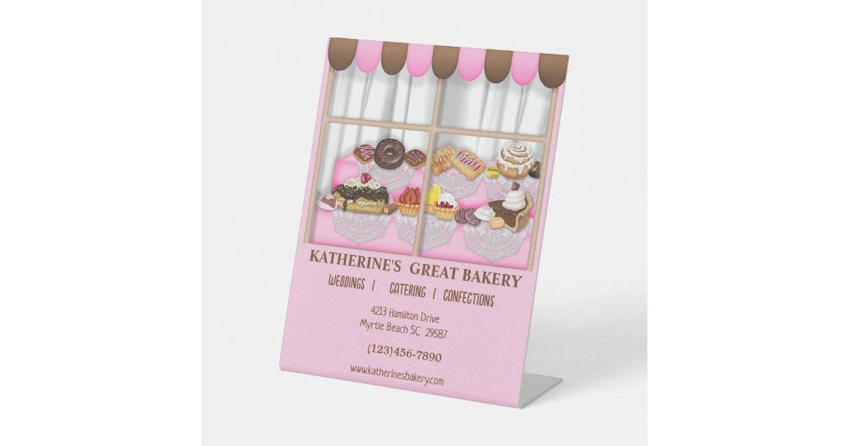 Bakery Window Business Pedestal Sign | Zazzle