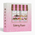 Bakery Window Pastry Sweets Recipes 3 Ring Binder | Zazzle