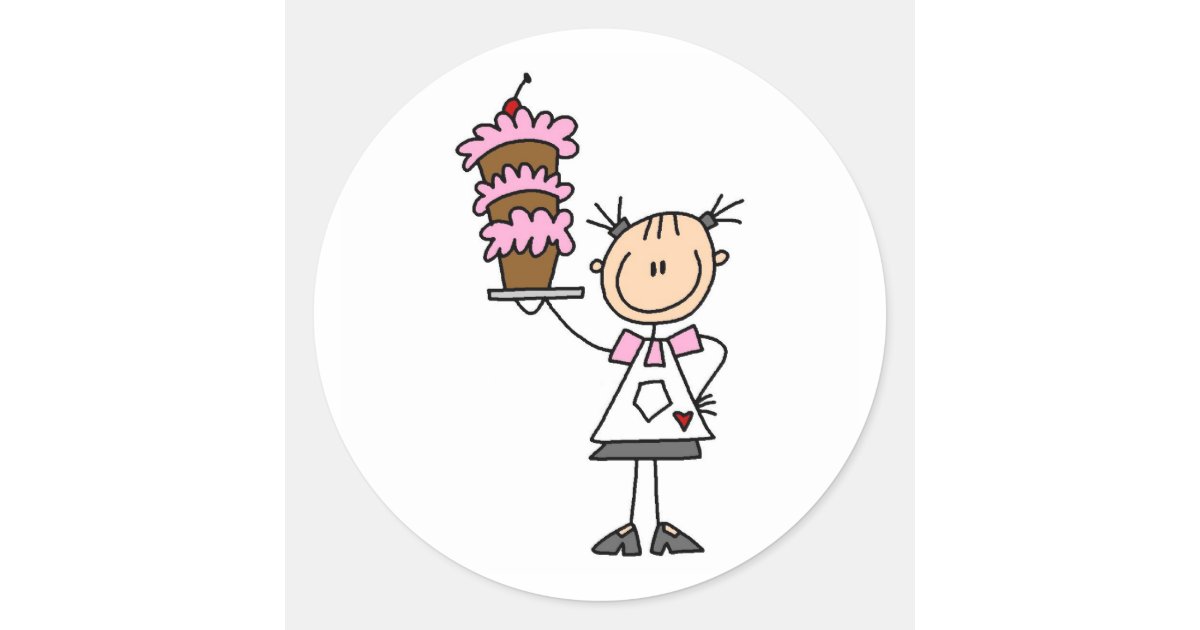 Baking A Cake Sticker | Zazzle