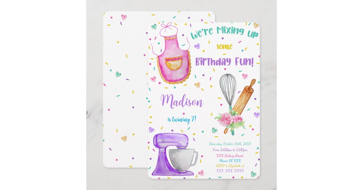 Baking Birthday Invitation | Zazzle