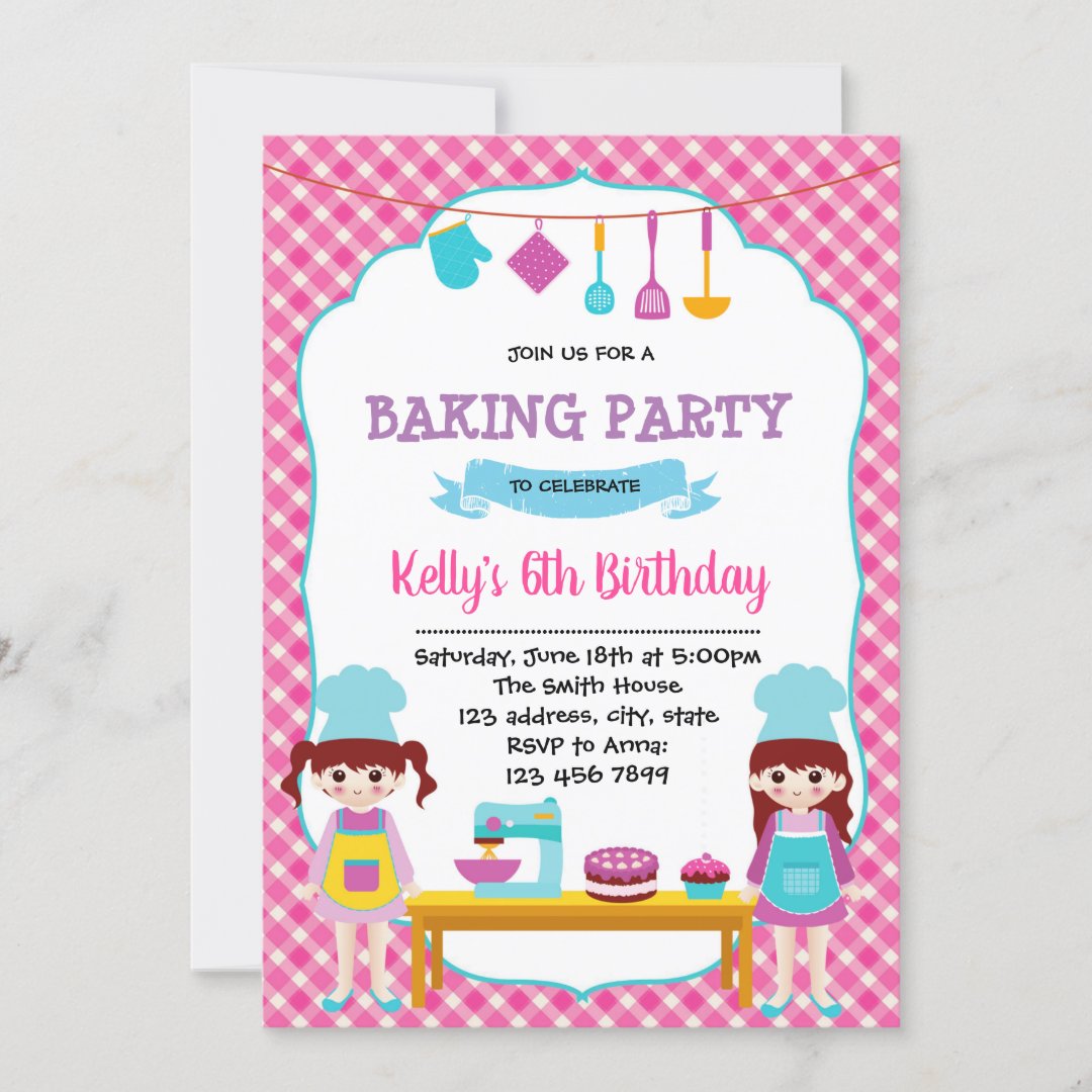 Baking birthday party invitation | Zazzle