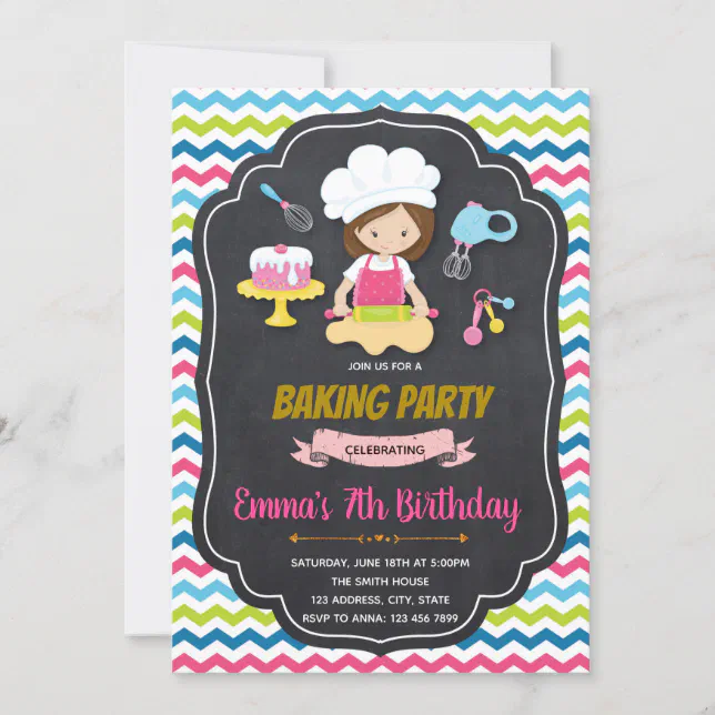Baking Birthday Party Invitation | Zazzle