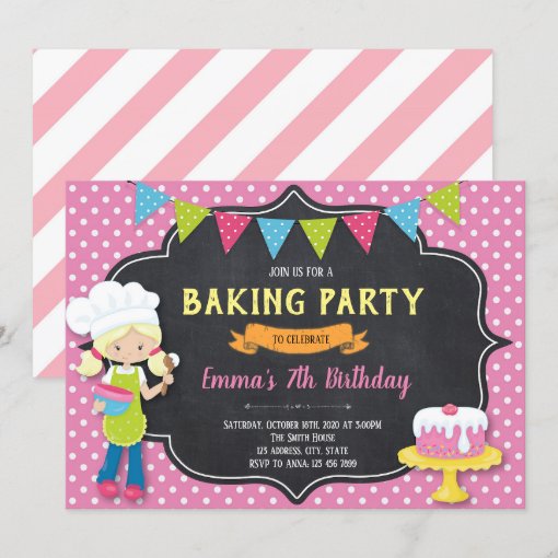 Baking Birthday Party Invitation | Zazzle