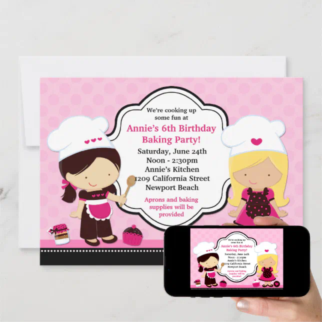 Baking Birthday Party Invitation | Zazzle