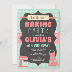 Baking birthday party invitation cake decorating | Zazzle