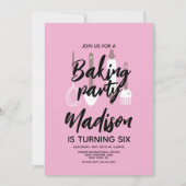 Baking Chef Baker Birthday Party Pink Invitation | Zazzle
