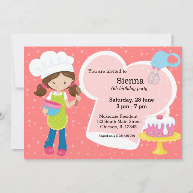 Baking * choose background color invitation | Zazzle