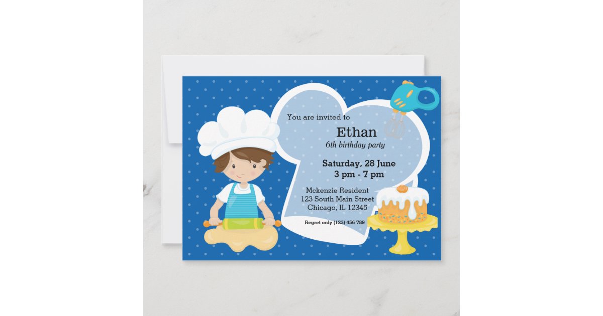 Baking * choose your background color invitation | Zazzle