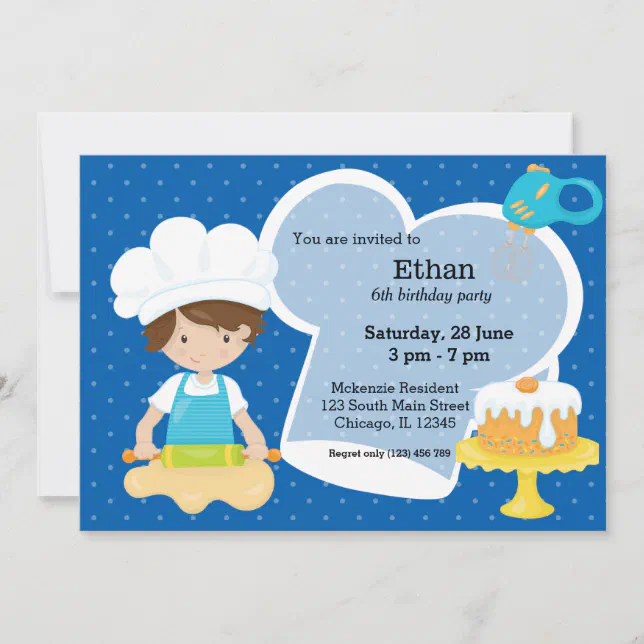 Baking * choose your background color invitation | Zazzle
