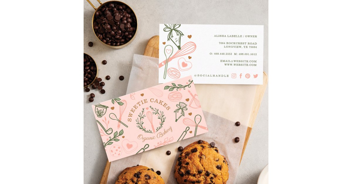 Baking & Cooking Utensil Cookie Bakery Business Card | Zazzle