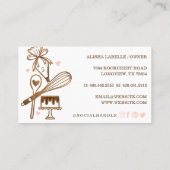 Baking & Cooking Utensil Woodgrain Texture & Pink Business Card | Zazzle