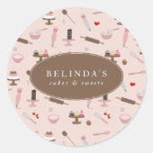 Baking & Cooking Utensils Bakery Cooking Classic Round Sticker | Zazzle