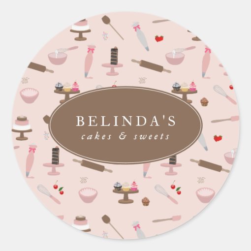 Baking & Cooking Utensils Bakery Cooking Classic Round Sticker | Zazzle