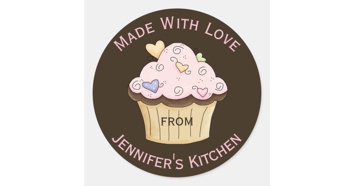 Baking Cupcake Custom Sticker | Zazzle
