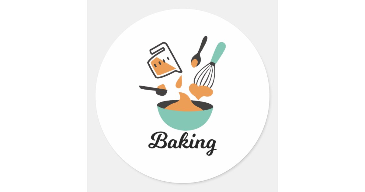 Baking Design For Bakers Classic Round Sticker | Zazzle