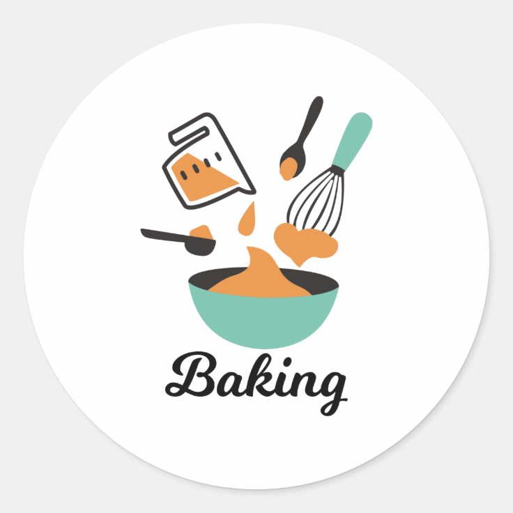 Baking Design For Bakers Classic Round Sticker | Zazzle