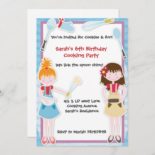 Baking Fun cooking party invitation | Zazzle