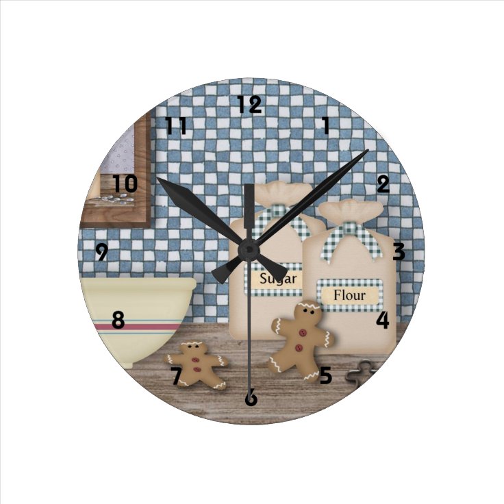 Baking Gingerbread Wall Clock | Zazzle