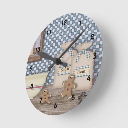 Baking Gingerbread Wall Clock | Zazzle