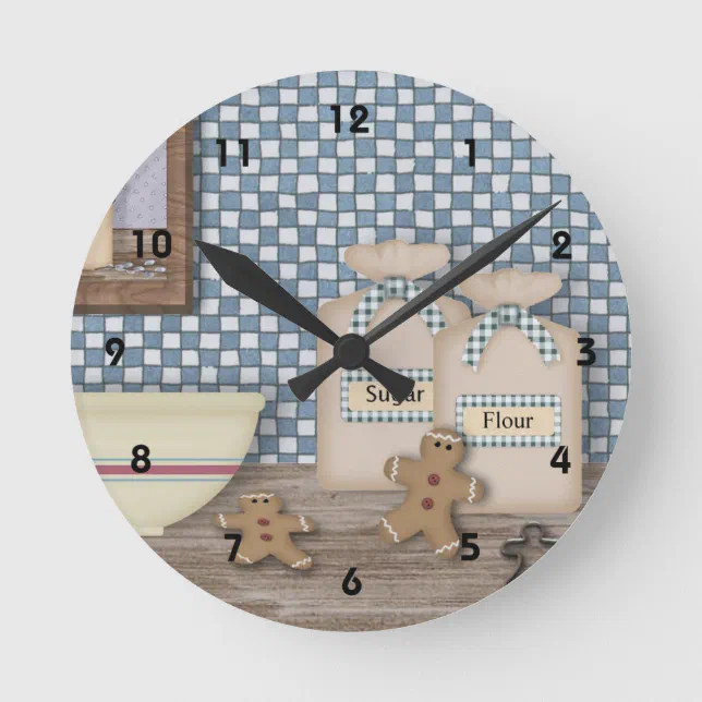 Baking Gingerbread Wall Clock | Zazzle